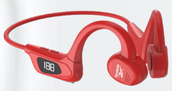 REEBOK BONE CONDUCTION WIRELESS HEADPHONES WITH DIGITAL DISPLAY, RED ...